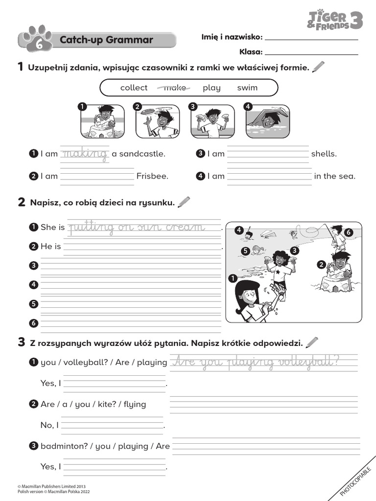 Tiger&Friends 3 - TRF - Unit 6 - Catch-Up Grammar | PDF