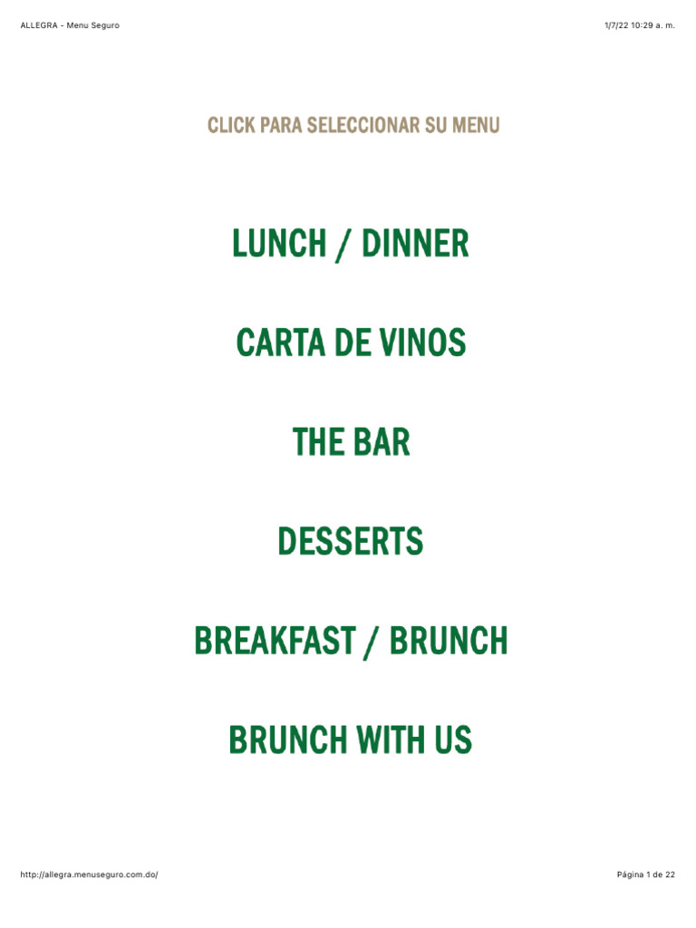 ALLEGRA - Menu 2DOCUMENTOS | PDF