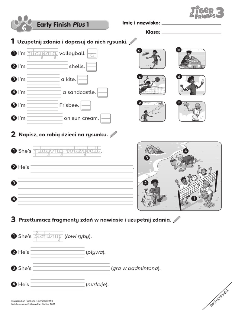 Tiger&Friends 3 - TRF - Unit 6 - Early Finish Plus 1 | PDF