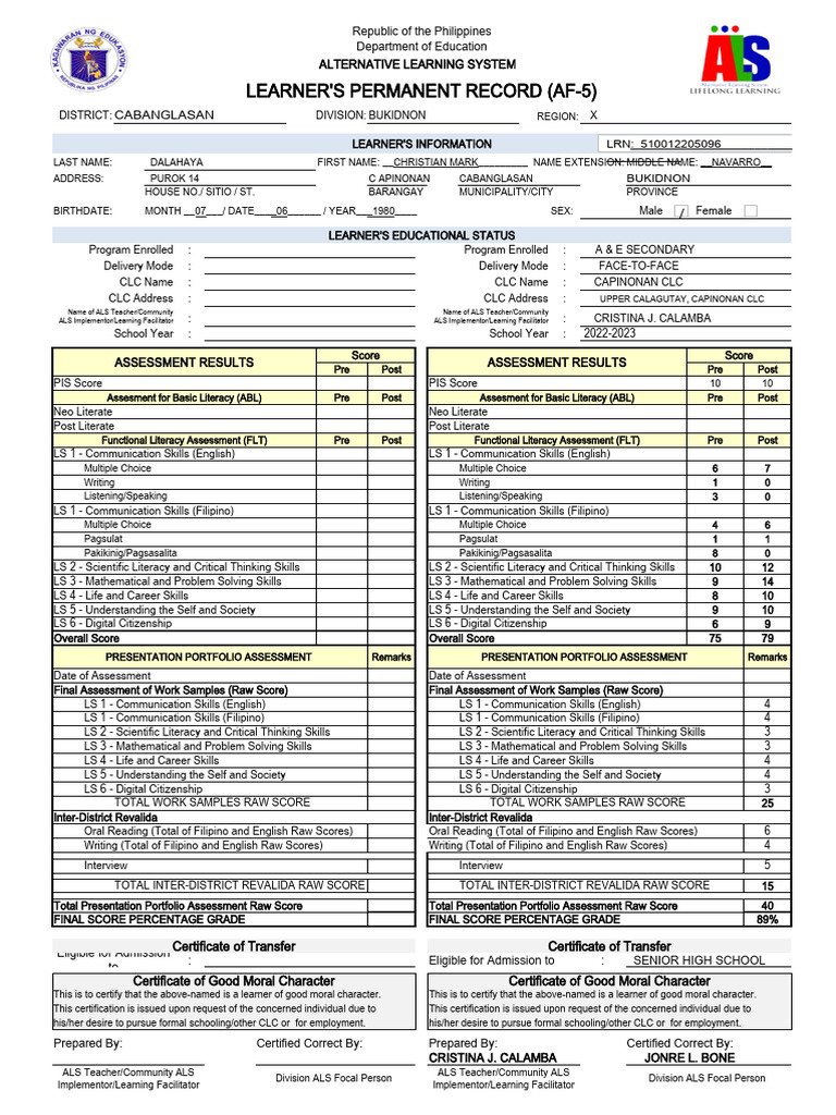 Af5 Calamba Cristina | PDF