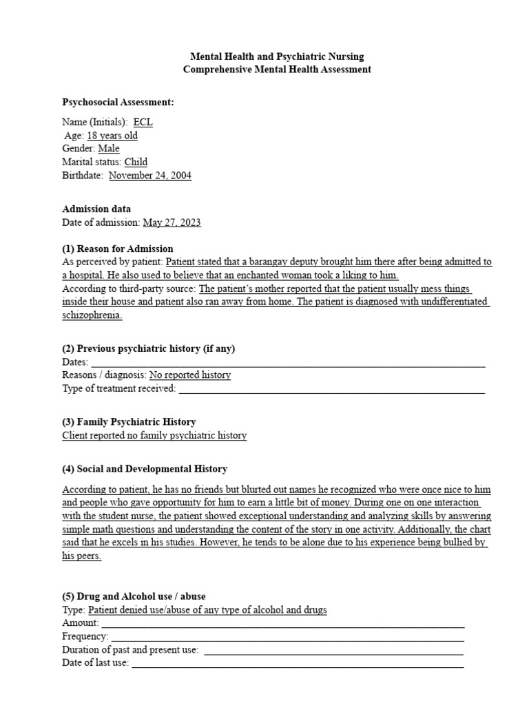 MSE Client ECL | PDF | Psychiatry | Substance Abuse