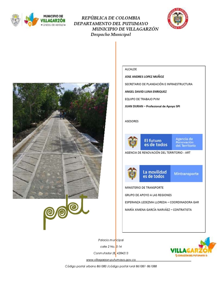 Plan Vial Municipal Villagarzón | PDF | Ciencias sociales