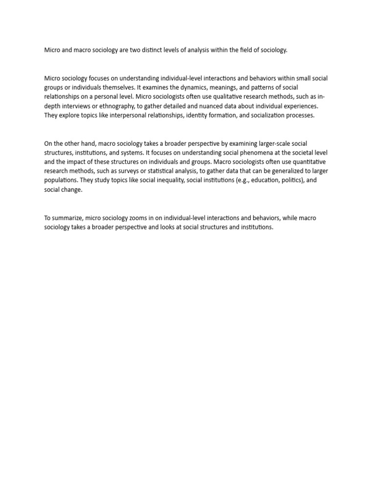 Micro and Macro | PDF