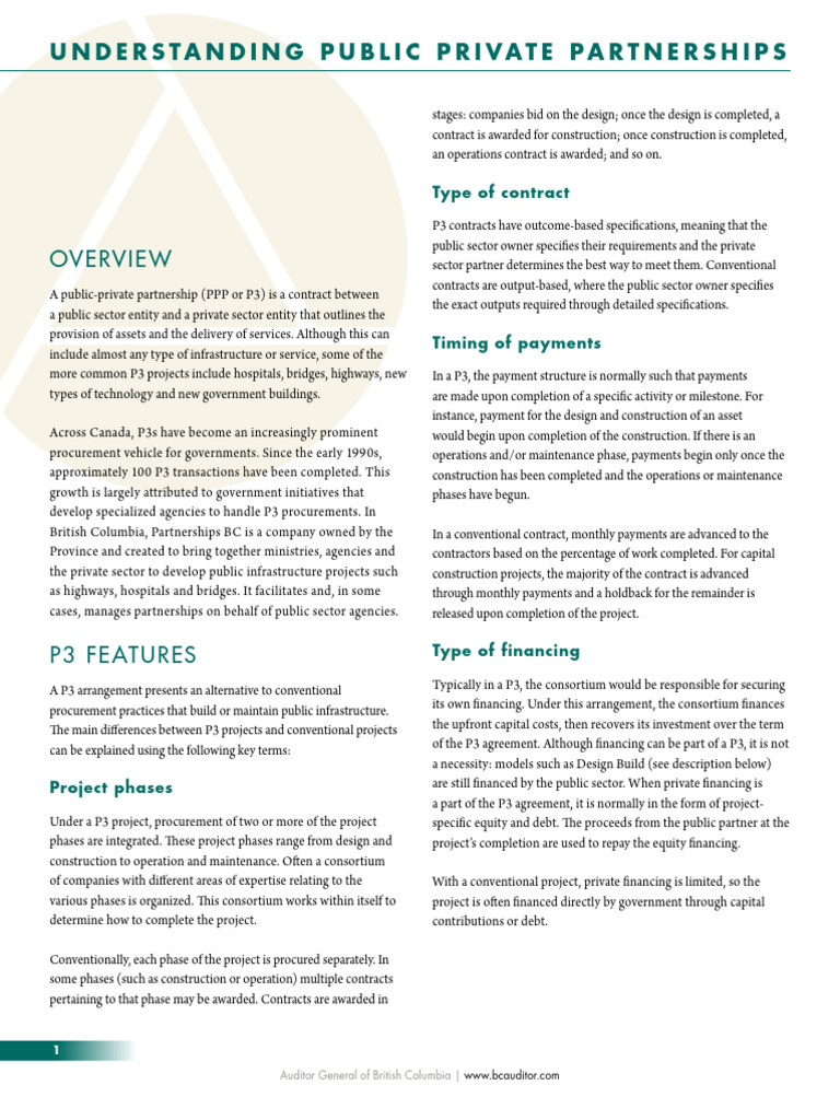 Public-Private Partnerships Explained | PDF | Public–Private ...