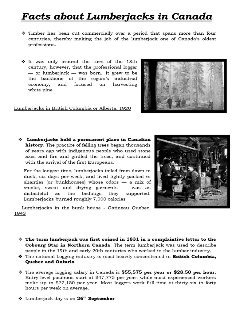 Lumberjacks: Canada's Historic Workforce | PDF