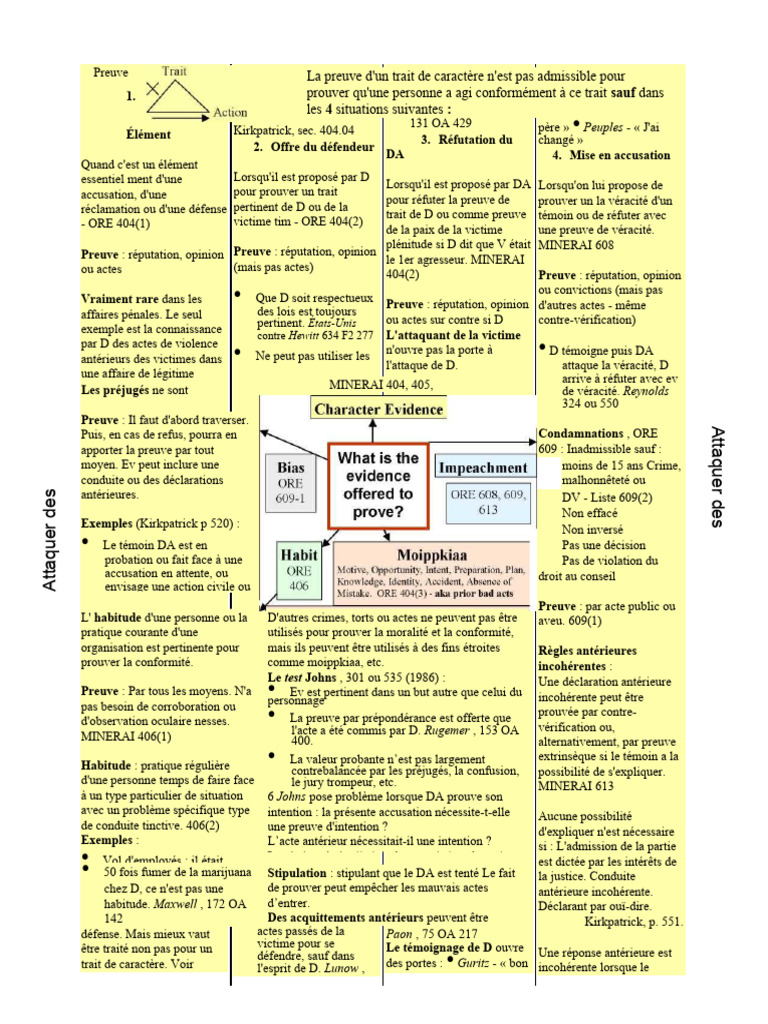 Tableau Des Preuves de Caractère | PDF