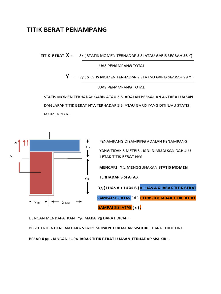 Titik Berat Penampang dan Perhitungannya | PDF
