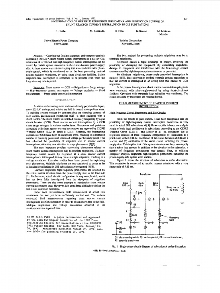 Investigations of Multiple Reignition Phenomena and Protection Scheme ...