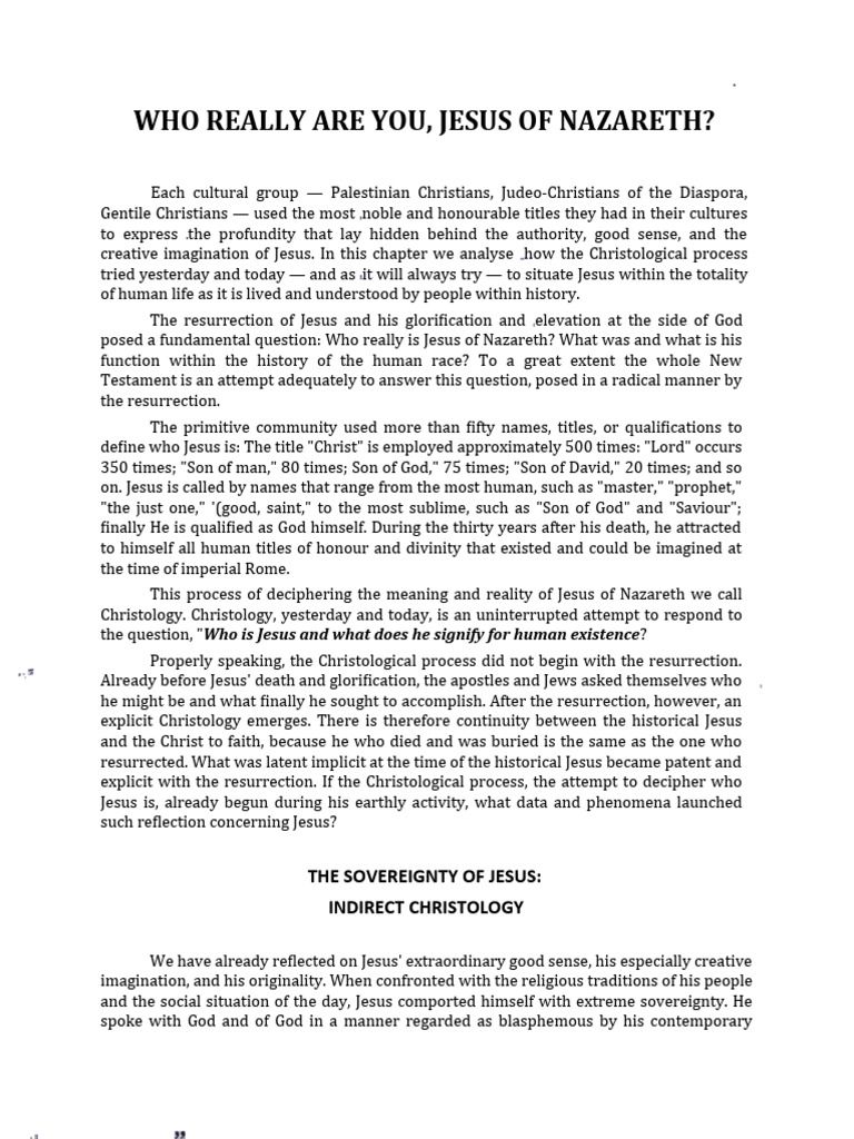 Understanding Jesus of Nazareth | PDF | Jesus | Gospel Of Mark