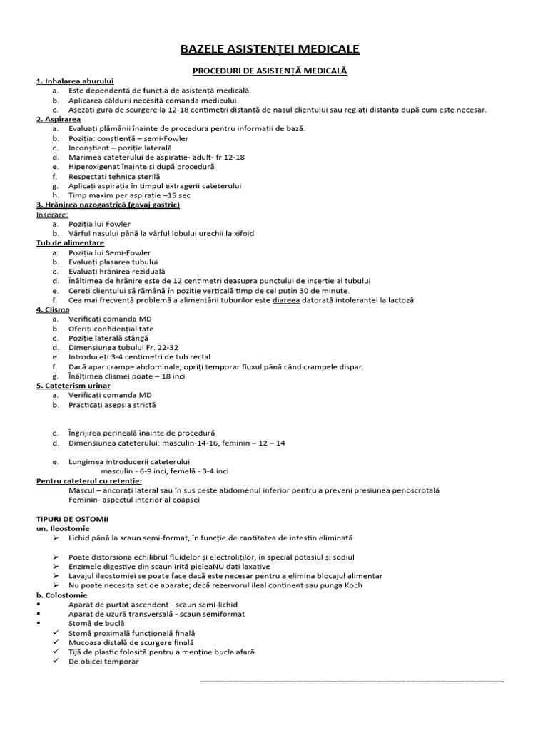 Fundamentele Asistentei Medicale | PDF