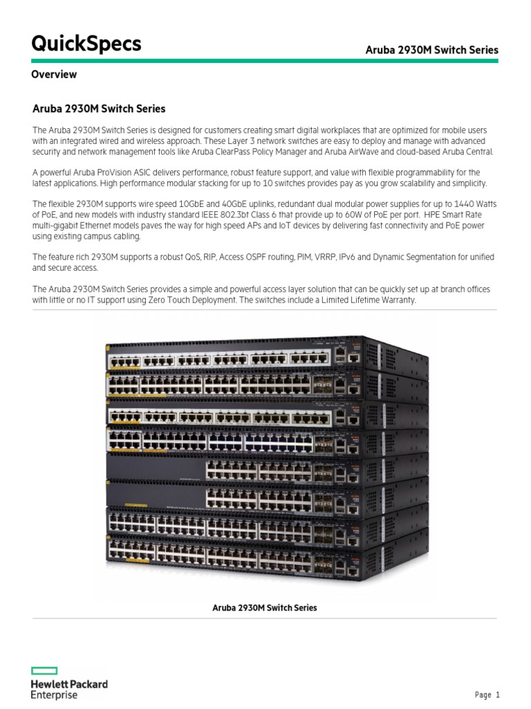 Aruba 2930M Switch Series-A00004551enw | PDF
