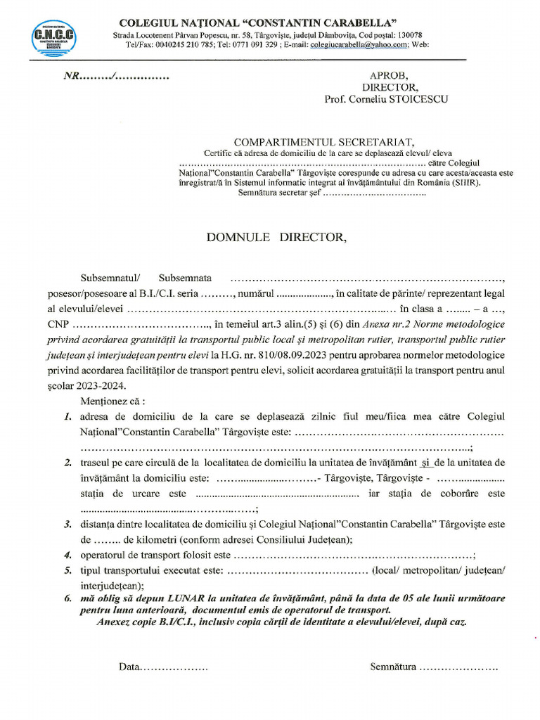 Cerere Transport | PDF