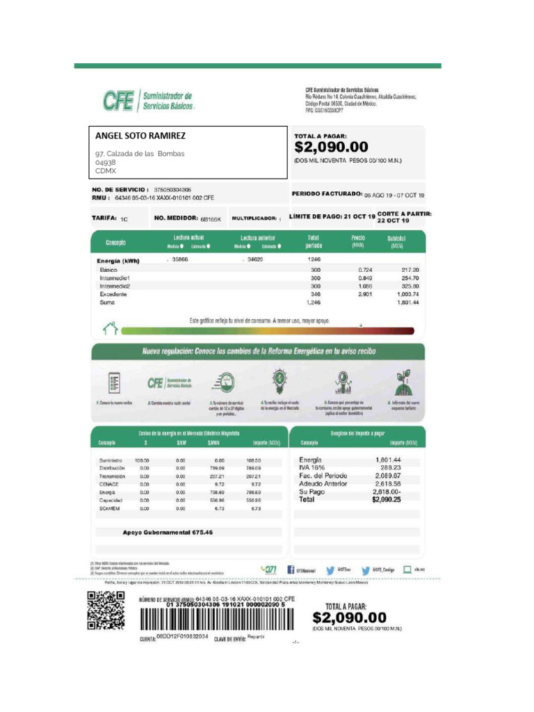Comprobante de Domicilio Ejemplo | PDF