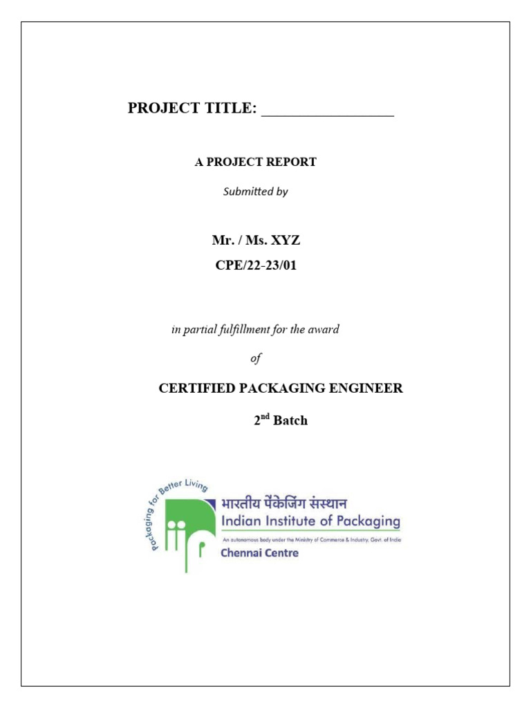 CPE - Proposed Project Report Format-1 | PDF