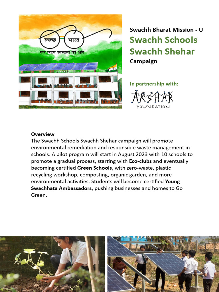 Swachh Schools Campaign for Eco-Friendly Education | PDF