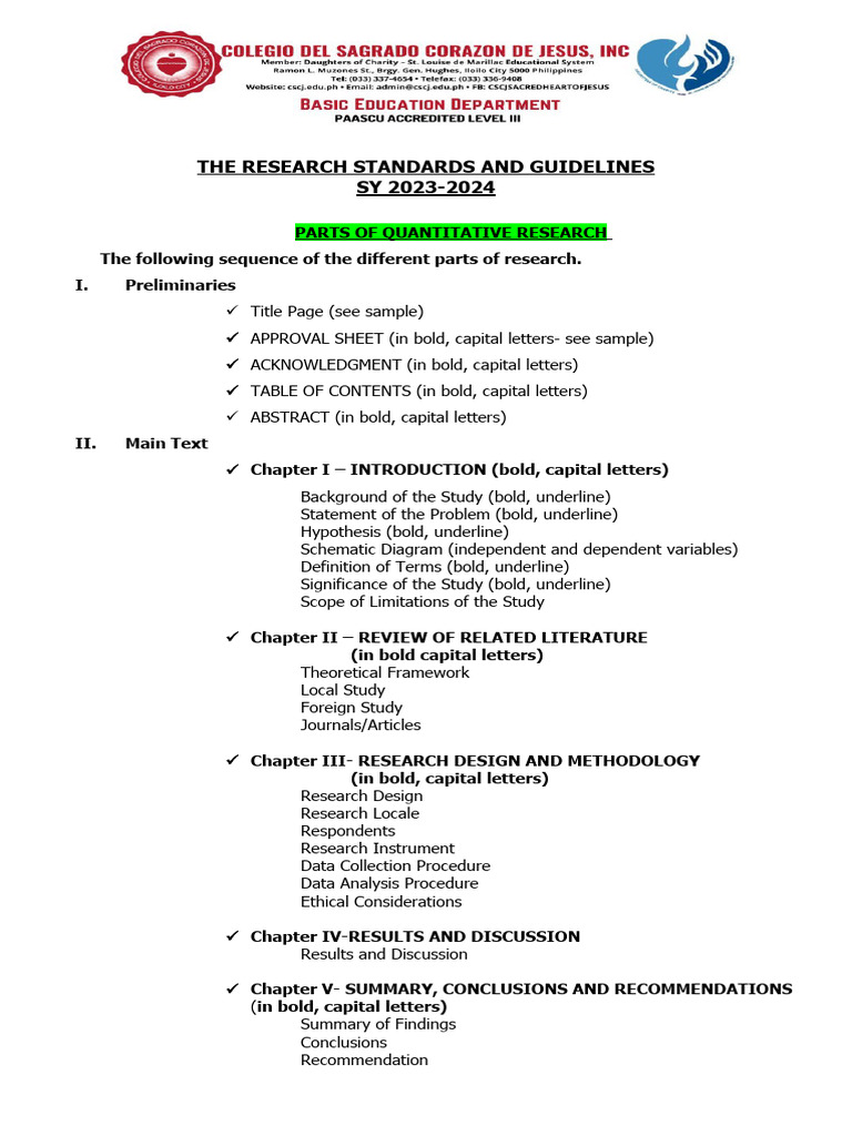 Format For Quantitative Research | PDF