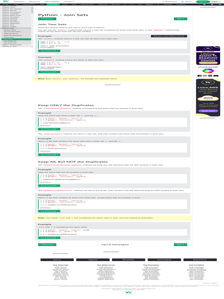 Python Join Sets Pdf Python Programming Language Java Script