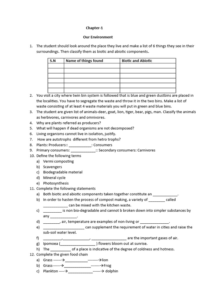 Class 6 | PDF | Ecosystem | Biodegradation