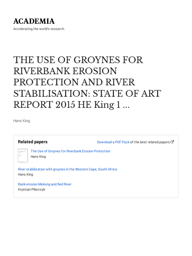 2015 - King - The Use of Groynes For Riverbank Erosion Protection and ...