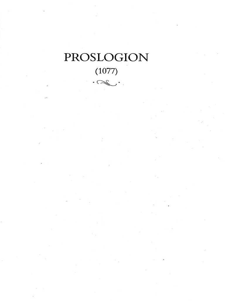 Anzelm - Proslogion | PDF