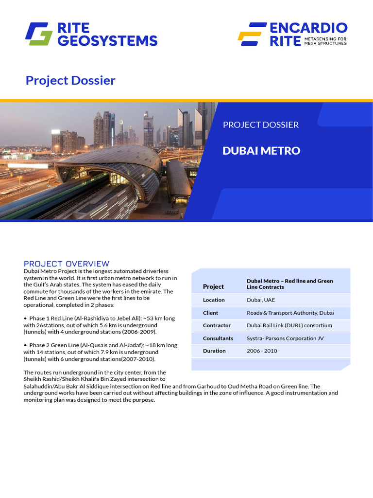Dubai Metro Project Dossier-Min | PDF