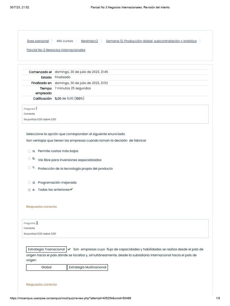 Evaluación 3 Negocios Internacionales | PDF | Negocios