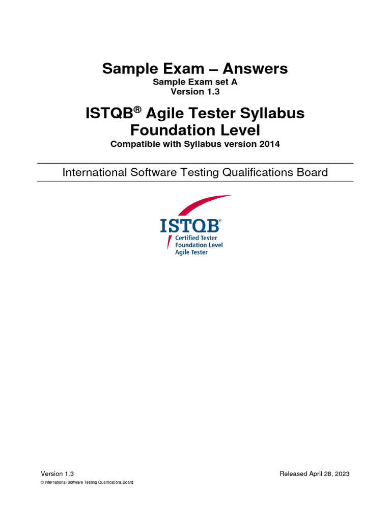 ISTQB CTFL-AT Sample-Exam-Answers v1.3 | PDF | Software Testing | Agile ... ISTQB CTFL-AT Sample-Exam-Answers v1.3 | PDF | Software Testing | Agile ...