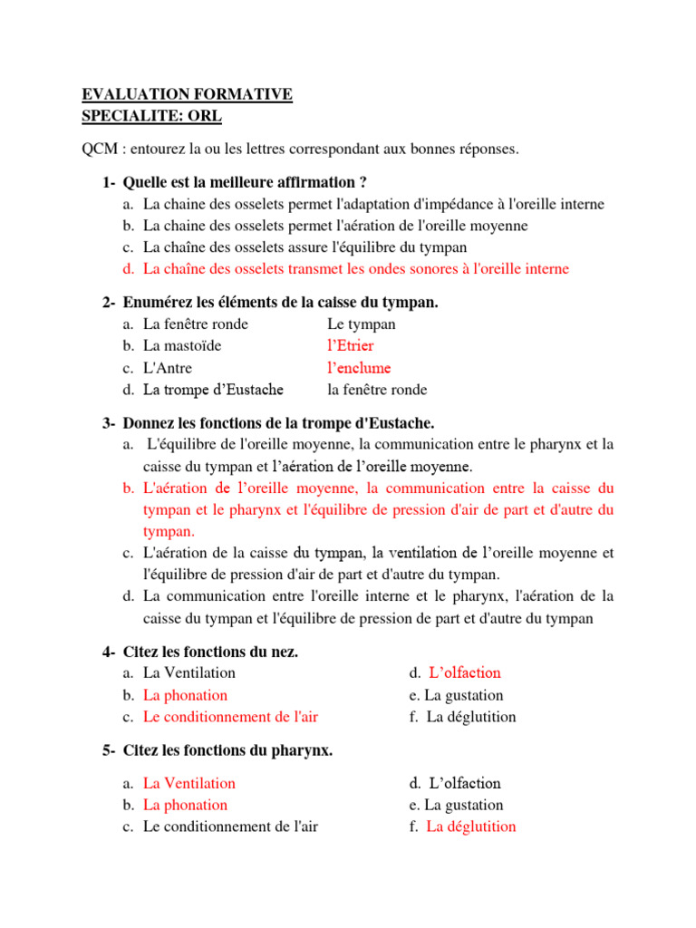 Evaluation Formative Orl - 120859 | PDF