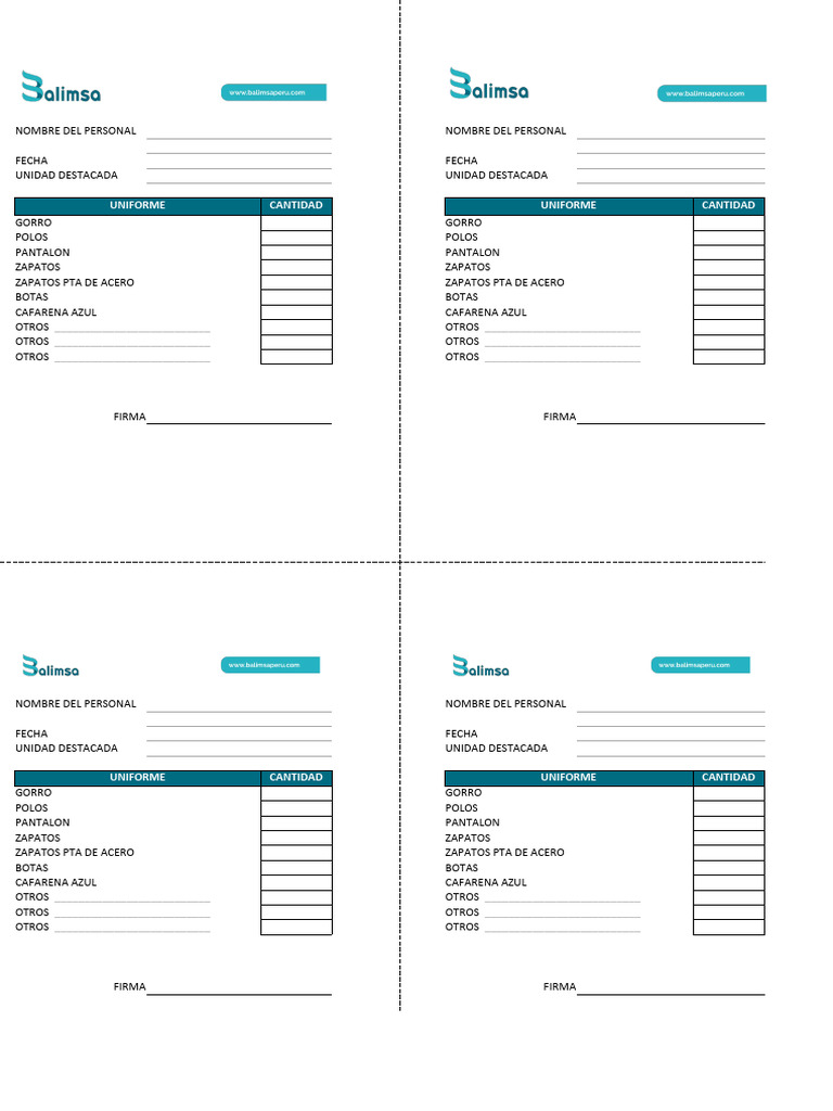 Control de Uniformes | PDF