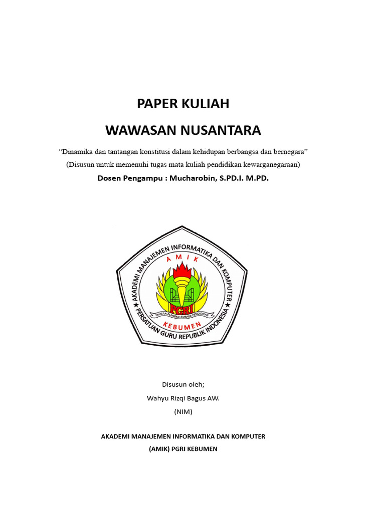 Paper Kuliah Wawasan Nusantara. | PDF