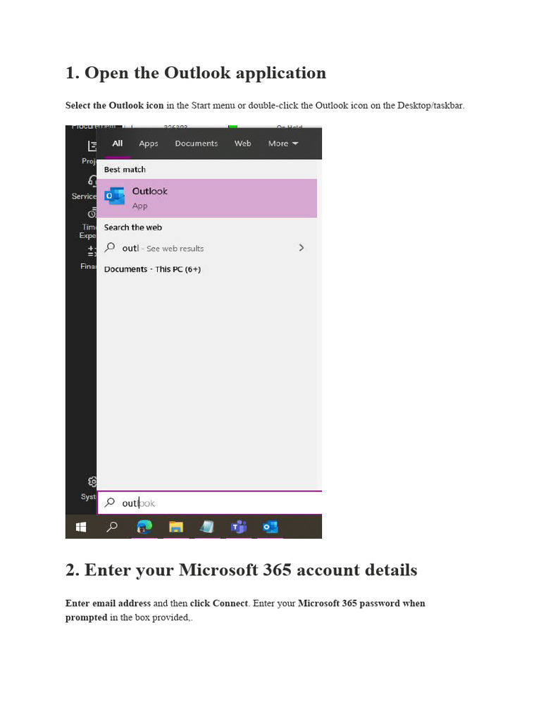 Set Up Microsoft 365 in Outlook | PDF | Career & Growth | Business