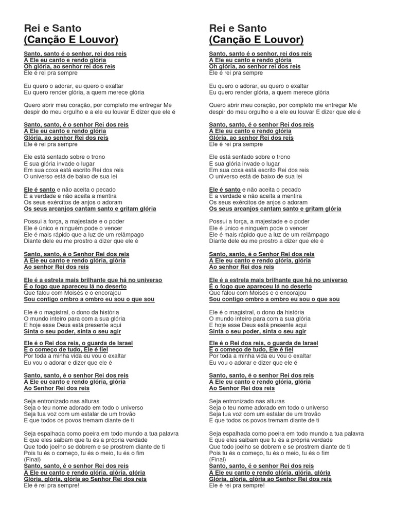 Rei e Santo - Canção e Louvor-1 | PDF | Deus | Anjo