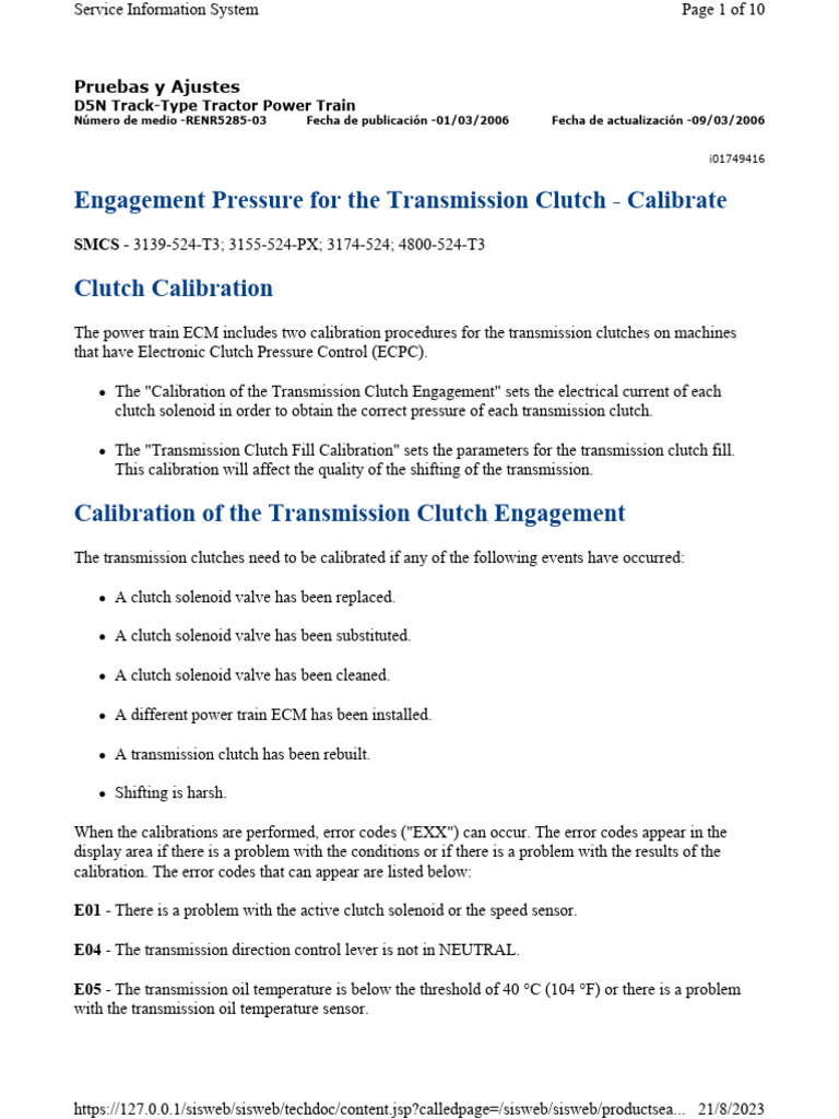 d5n Bma Calib Clucth d5n | PDF | Clutch | Calibration