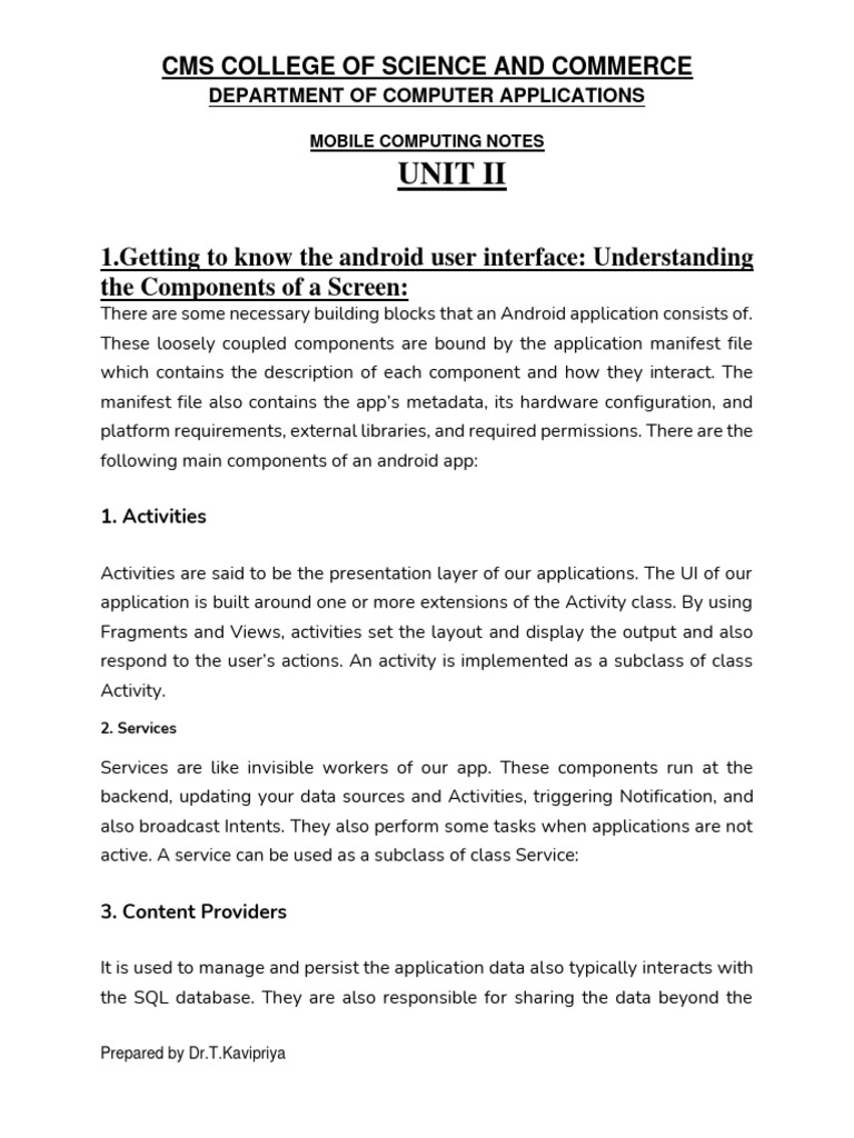 Mobile Computing Notes Unit 2 Pdf