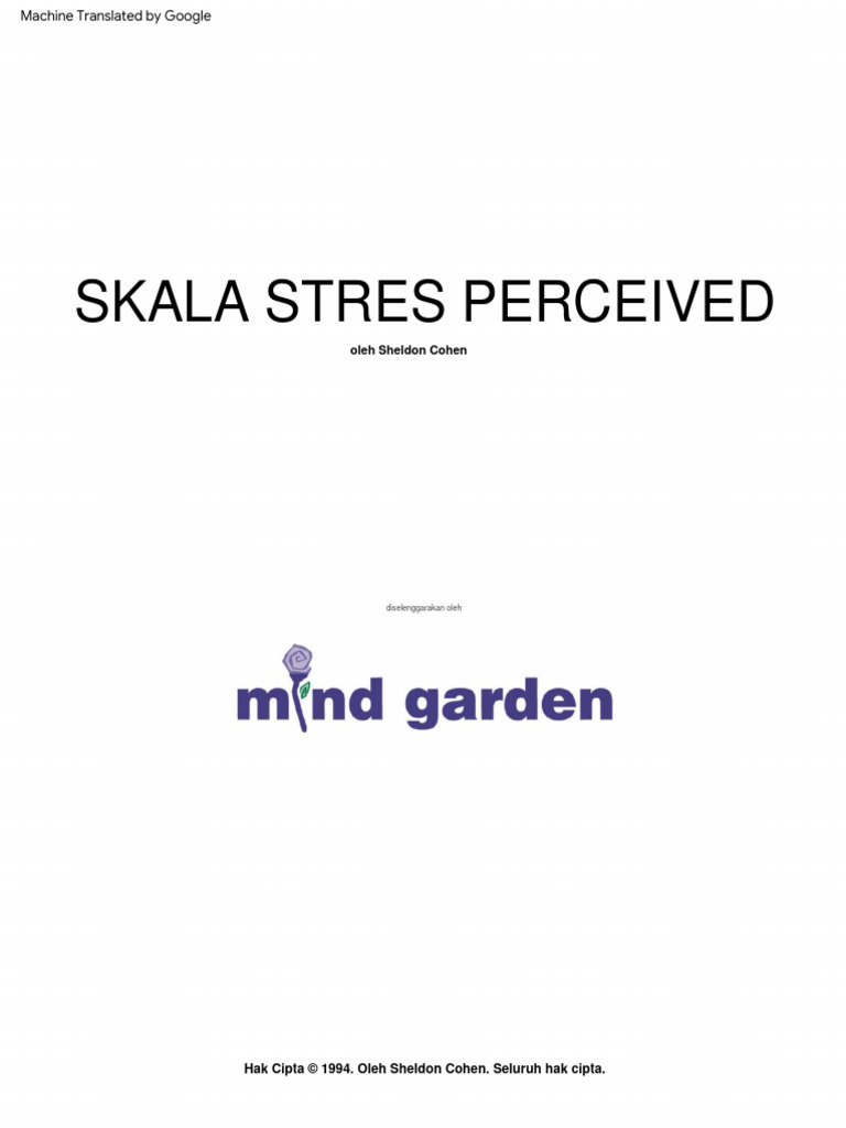 Perceived Stress Scale | PDF