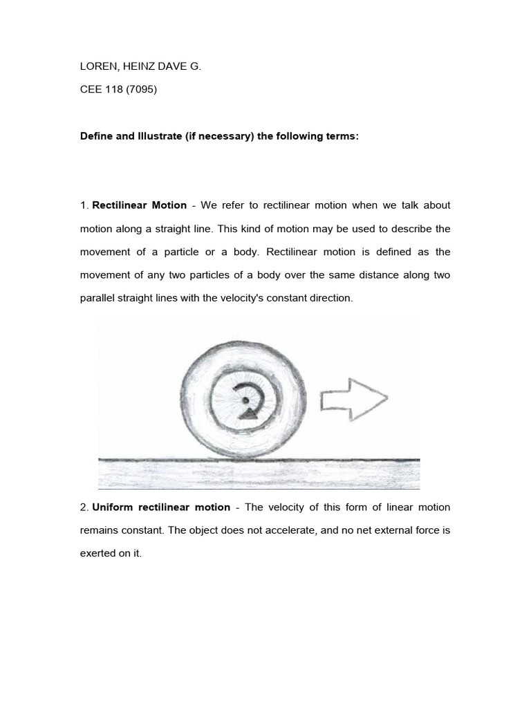 Rectilinear Motion and Key Concepts | PDF