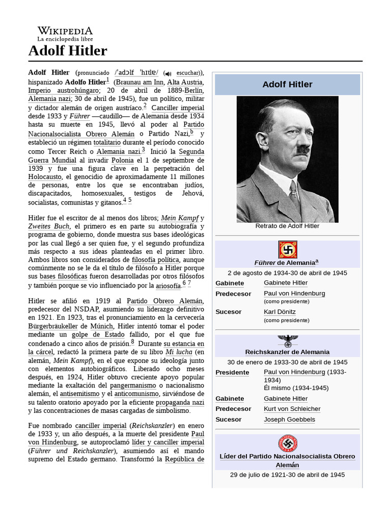 Adolf Hitler | PDF | Adolf Hitler | Alemania nazi