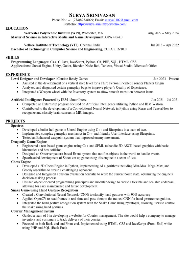 Surya Resume | PDF