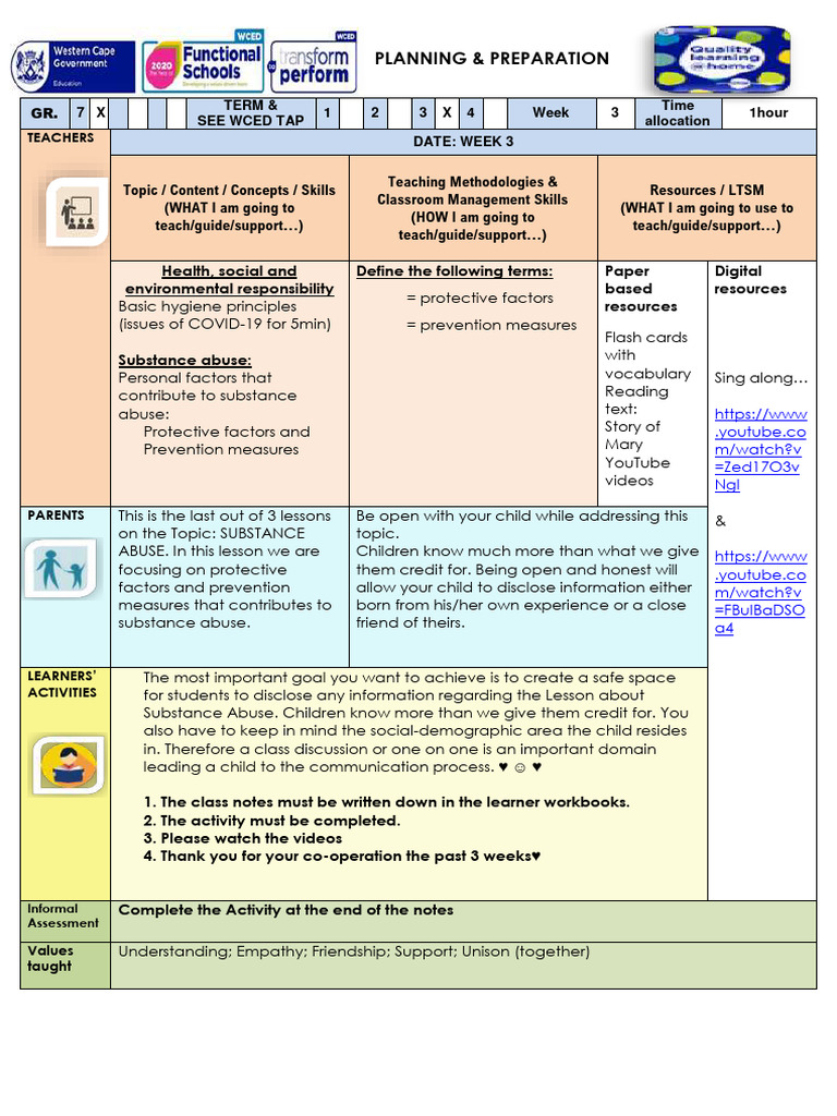 Substance Abuse Prevention Lesson | PDF