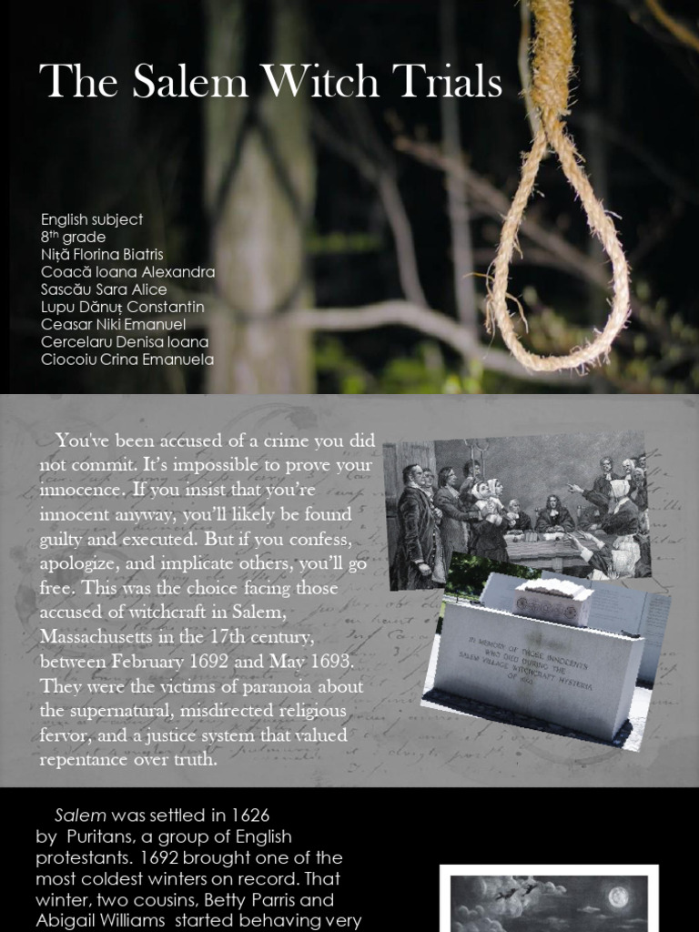 The Salem Witch Trials - Presentation | PDF