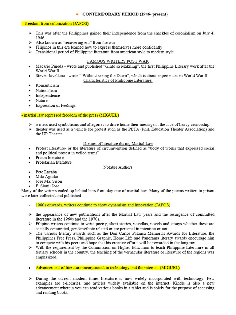 Contemporary Period | PDF | Creative Nonfiction | Hypertext