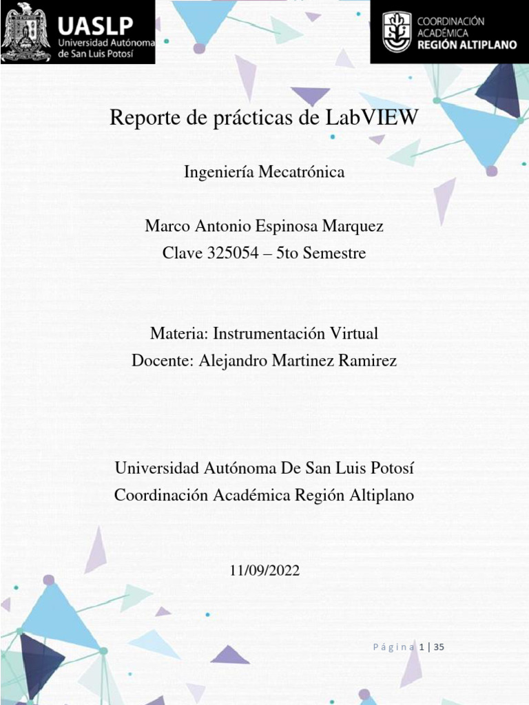 Reporte de Prácticas de LabVIEW | PDF