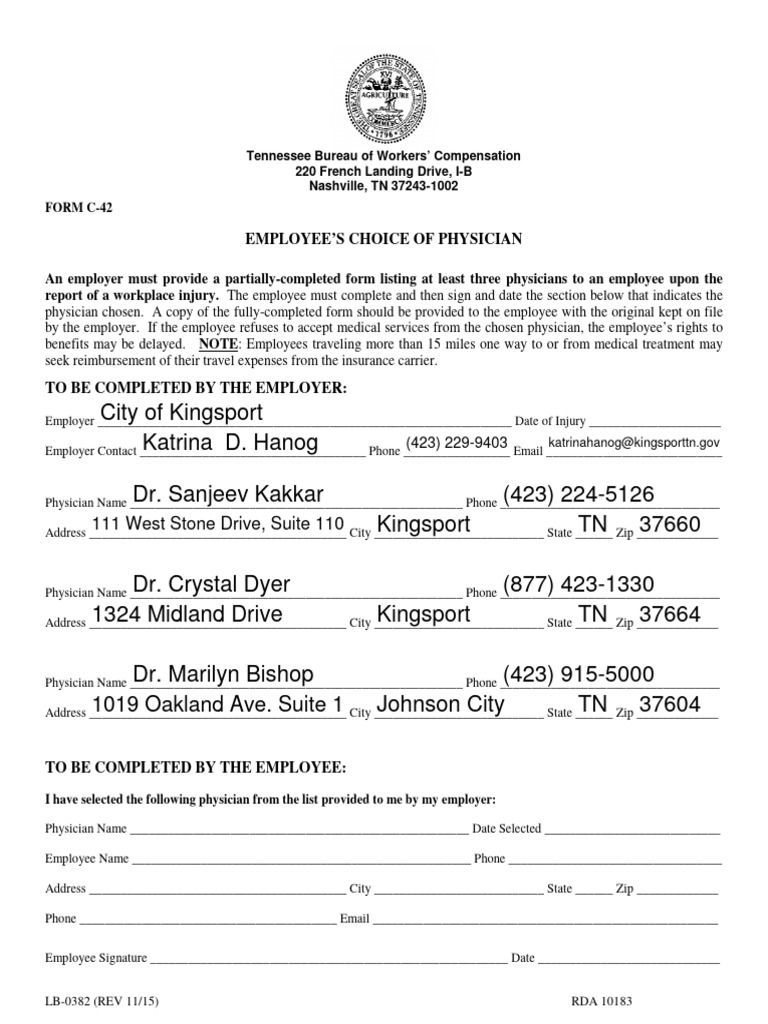 Panel Selection Form Workers Comp | PDF