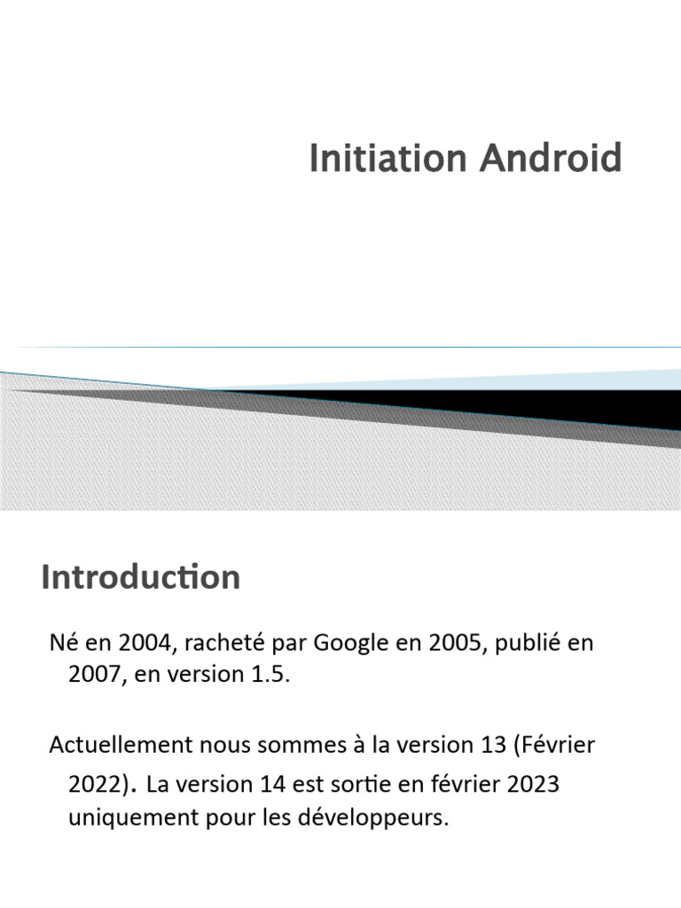 1.0 Initiation Android | PDF | Android (Système d'exploitation) | Application