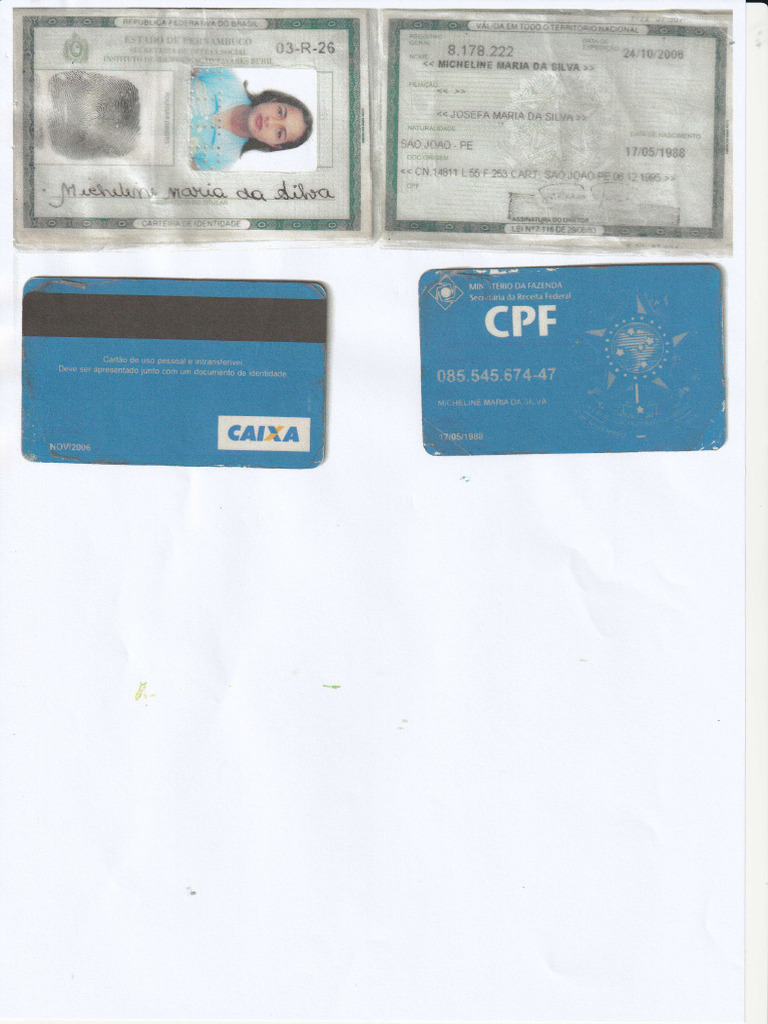 RG, CPF Micheline Maria | PDF