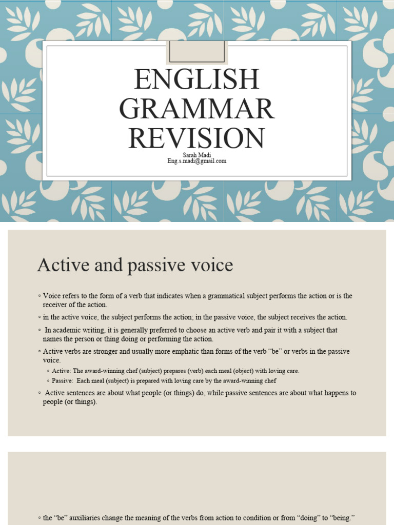ENGLISH Grammar Revision Part 2 | PDF