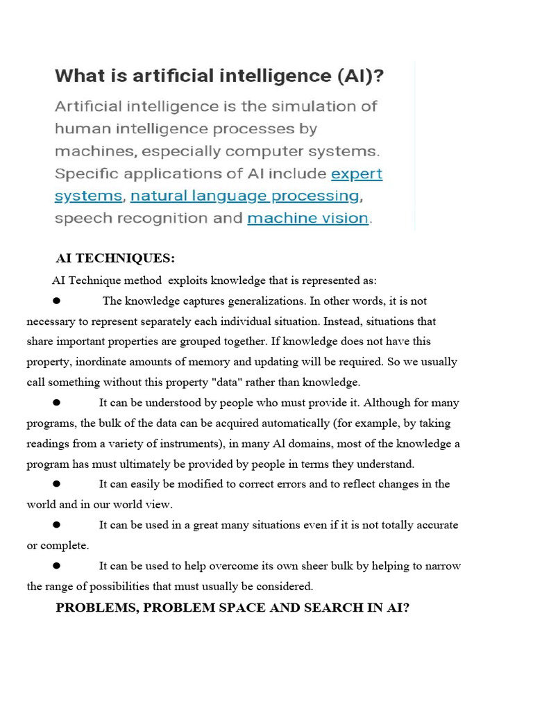 AI Unit 1 | PDF