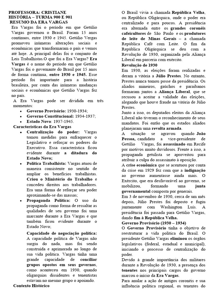 9º-ANO-era vargas | PDF