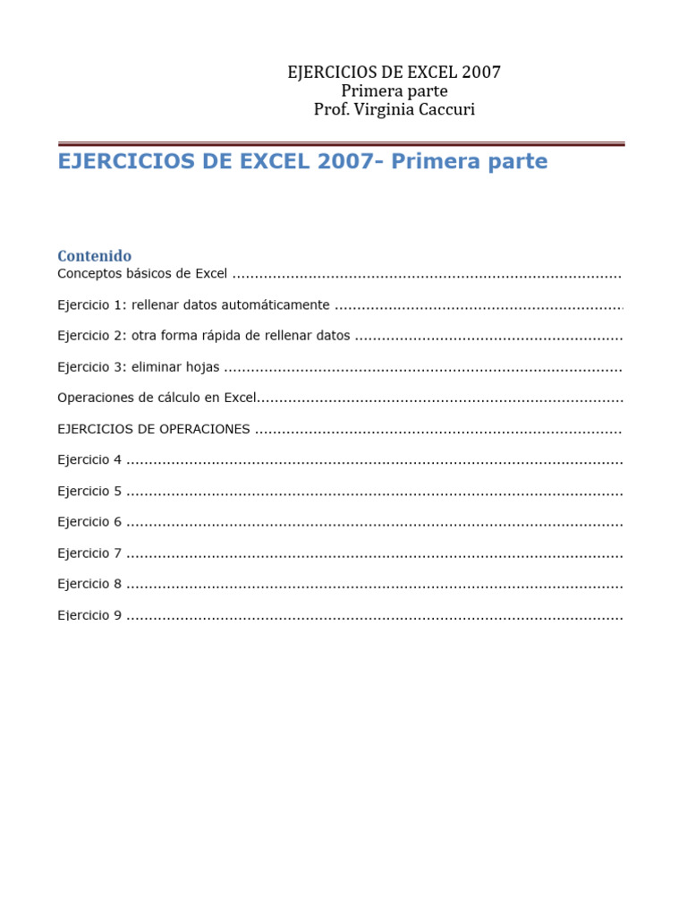 Rellenar celdas en Excel 2007 | PDF | Microsoft Excel | Hoja de cálculo