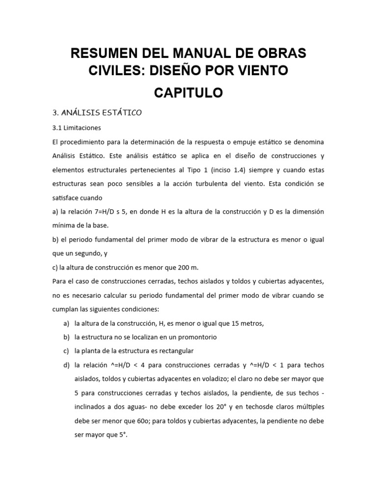 RESUMEN DEL MANUAL DE OBRAS CIVILES | PDF